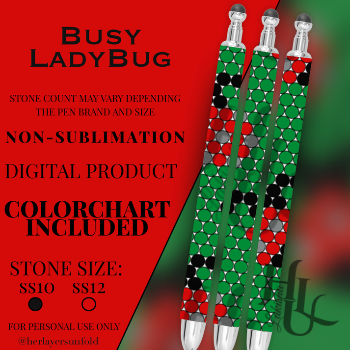 Busy Lady Bug Pen Template – Her Layers Unfold LLC